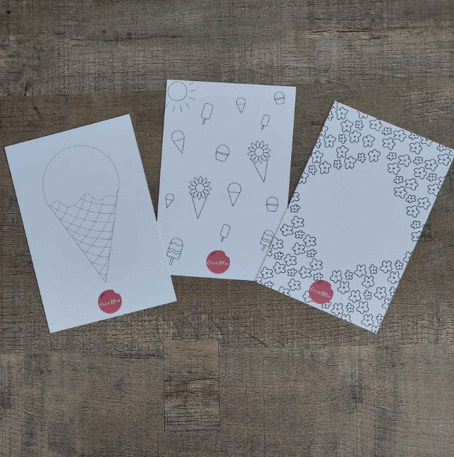 Cartes à colorier - Lot de 3 - CreaMm